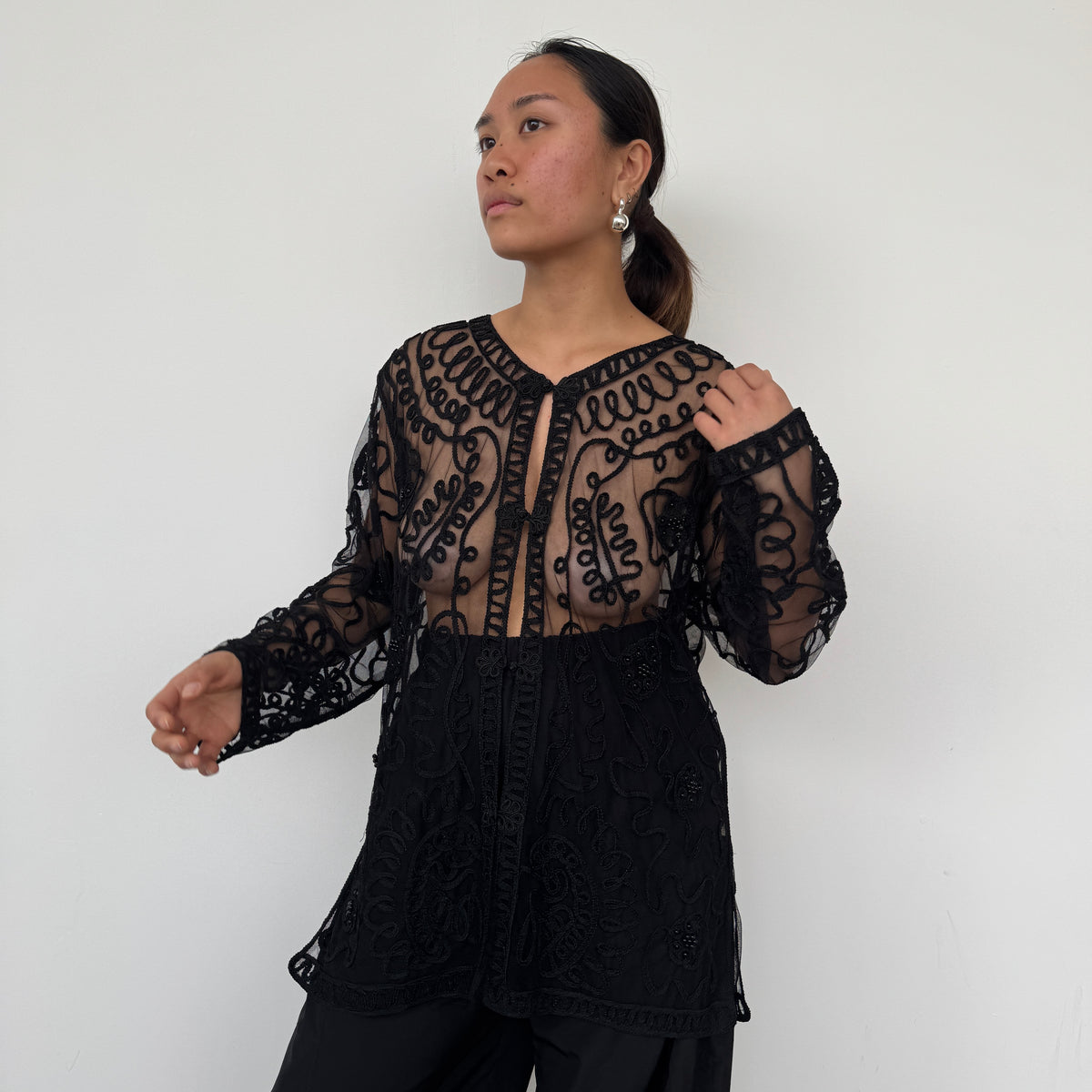 Vintage Sheer Black Top | UK8-10* – Curate & Rotate