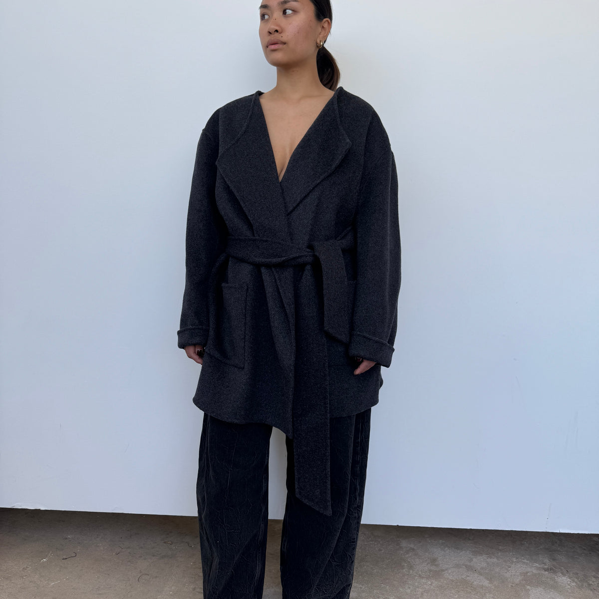 Envelope 1976 Grey Wool Belted Jacket | UK14 – Curate & Rotate